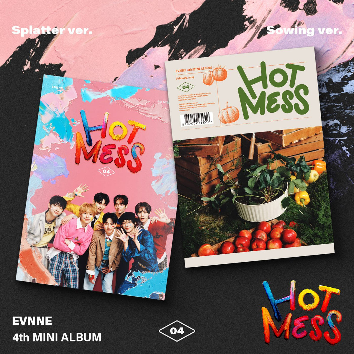 EVNNE 4th Mini Album HOT MESS Splatter PINK Ver. – HobiEgo