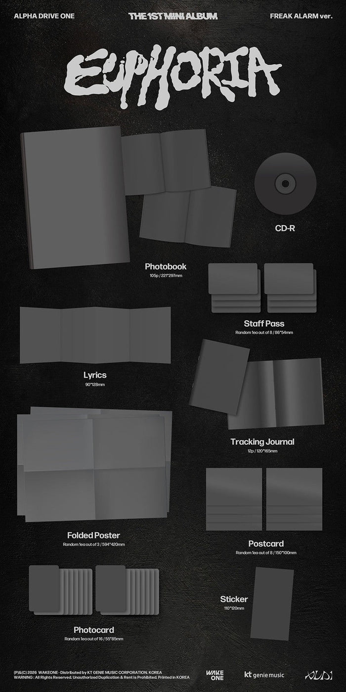 PRE-ORDER ALPHA DRIVE ONE The 1ST Mini Album EUPHORIA (FREAK ALARM Ver ...